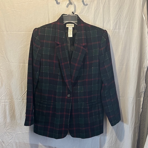 White Stag | Jackets & Coats | White Stag Dark Plaid Blazer With Red ...